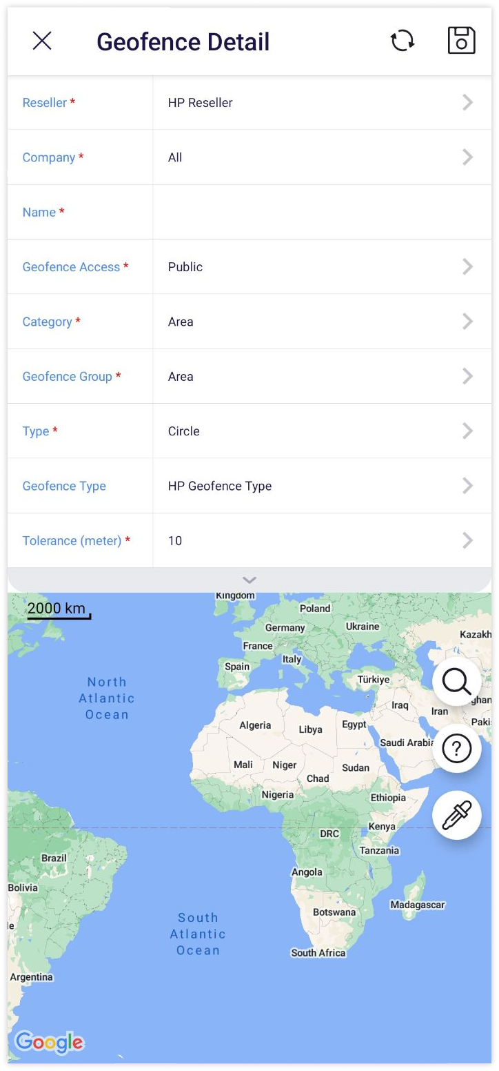 Add Geofence from the Mobile Application